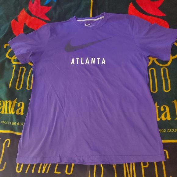 Nike | Shirts | Nike Atlanta Purple Short Sleeve | Poshmark